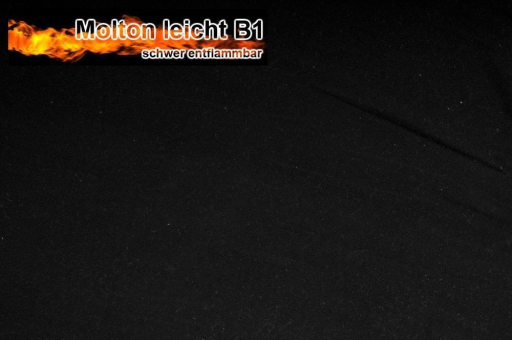 Molton leicht 130 cm B1 Schwarz